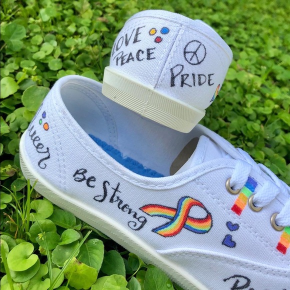 Shoes | Pride Shoes Hand Painted Canvas Shoes Gay Pride | Poshmark
